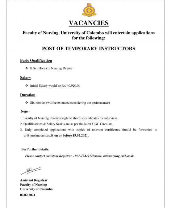 Faculty of Nursing | University of Colombo